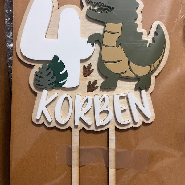 Personalized Dinosaur Cake Topper, Dinosaur Themed Birthday, Boy Dino ...