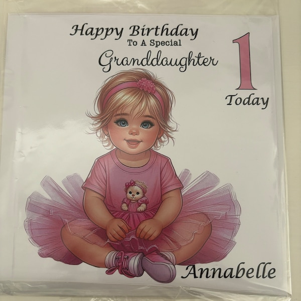 First Birthday Card for Great Granddaughter, 1st Birthday Card for ...