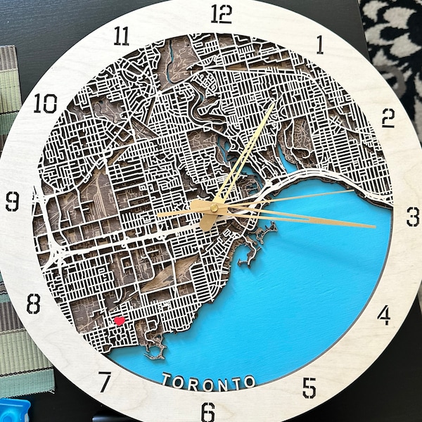 Personalized Wooden World Clock With Epoxy Water, Custom Epoxy Resin ...