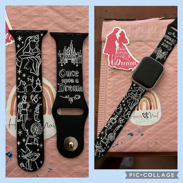 Sleeping Beauty Watchband, Engraved Watch Band, Disney Watch Band ...