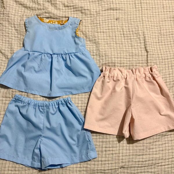 PDF Sewing Pattern, Sizes 1M-6Y, Toddler Girl Summer Set Sewing Pattern ...