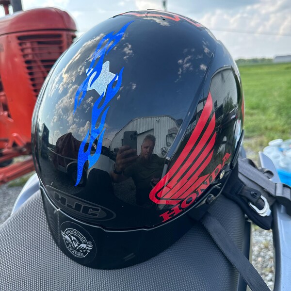 Set of 2 Lightning Bolt Decals, Motorcycle Helmet Sticker Kit, 3M ...