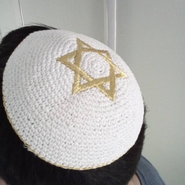 Knitted Kippah 14cm Super Patterns Design Jewish Hand Knit Yamakah ...