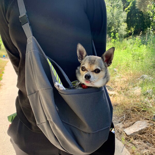 Luxury Small Pet Sling With Plush Faux Fur, Bunny Sling, Pet Travel ...