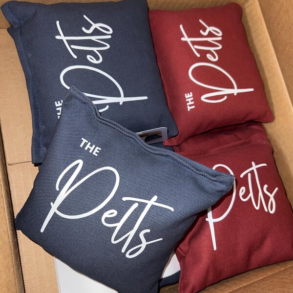 Plain Set of 8 Cornhole Bags for Bean Bag Toss Backyard Game Corn Hole ...