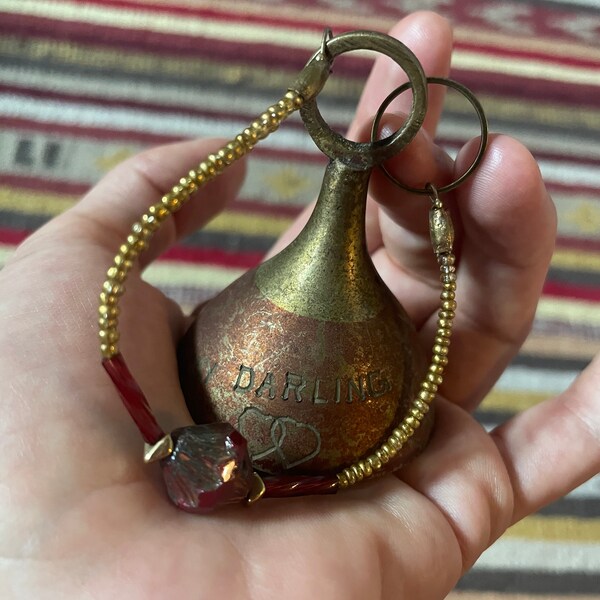 Rusty Vintage Bell, Rusty Bell, Vintage Cow Bell, Beaded String Bell ...