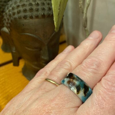 Jolie Tortoise Shell Ring, Classic Tortoise Ring, Resin Ring, Acetate ...