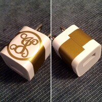 Vine Monogram CHARGER USB WRAP Decal Monogram Custom Label Your Charger ...