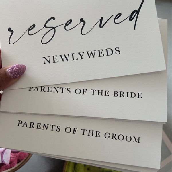 Reserved Sign, Folded Reserved Sign, Reserved Wedding Table Signs ...