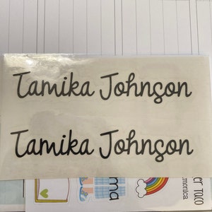Script Vinyl Name Decal Name Sticker Planner Stickers Custom Vinyl Name ...