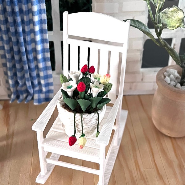 Miniature White Rocking Chair 3D Printed, Dollhouse Rocking Chair, 1 12 ...