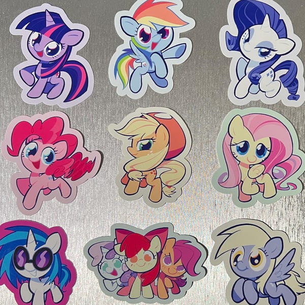 MLP Vinyl Glitter Stickers - Etsy