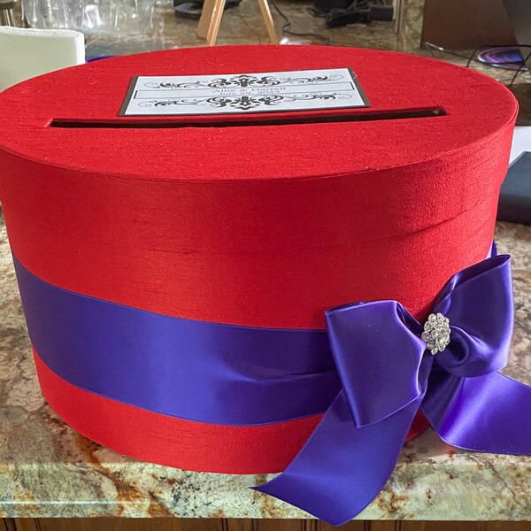 Red Wedding Card Box, Custom Card Holder, Box for Cards, Wedding Money ...