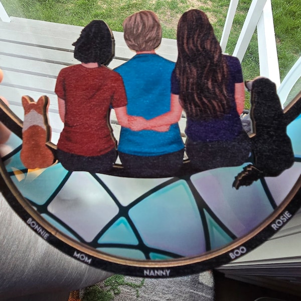 Personalized Window Hanging Suncatcher, Custom Mom & Daughter, Mothers ...
