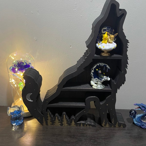 Coppermoon Handmade Wolf Crystal Shelf, Wolf Shelf, Wolf Wall Art, Wolf ...