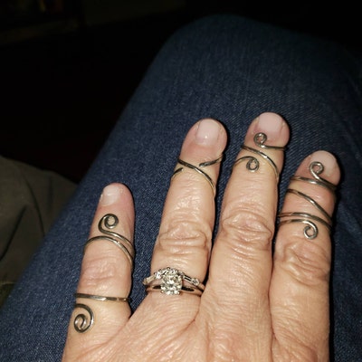 Arthritis Finger Splint Brass or Sterling Silver Hammered Textured Ring ...