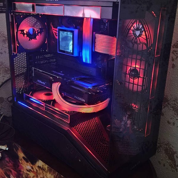 Gothic Heart Stained Glass PC Fan Grill | Gaming Decor, Cute PC Case ...