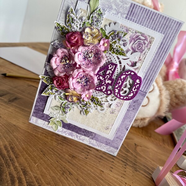 Large Boxed 8x6" Luxury Birthday 3D Card - 30th, 40th, 50th, 60th, 70th ...