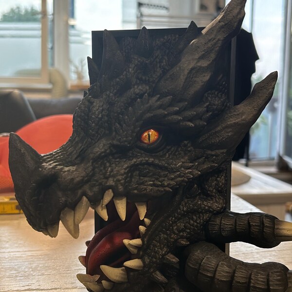 Dragon Book Nook Hand Painted| 3D Book Holder | Fantasy Book Shelf ...