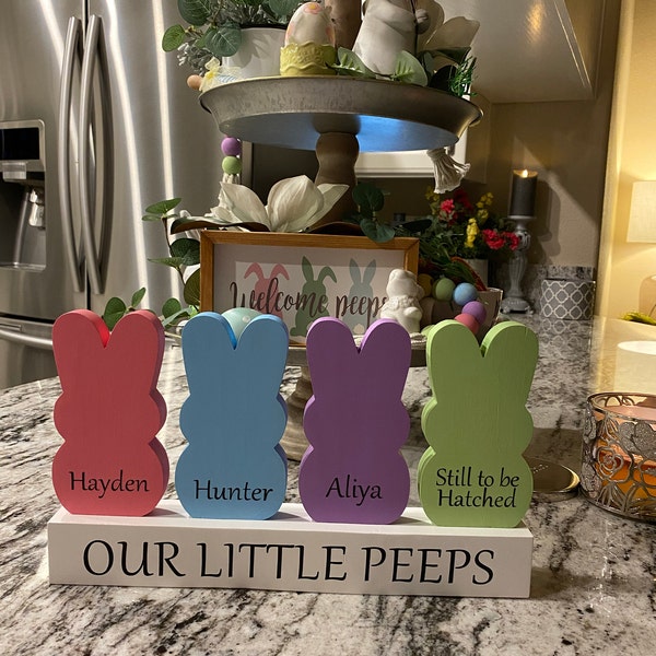 Set of 3 Unfinished Wood Peeps 5.5" X 3" X .75" / Unfinished Wooden ...