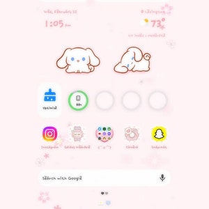 Cute Pink Bunny Icon Set, Cute Icons, Pink Icon Set, Ios Android App ...