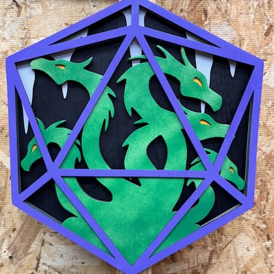 D20 Dice Dragon Eye Layered SVG Laser Cut File for Glowforge ...