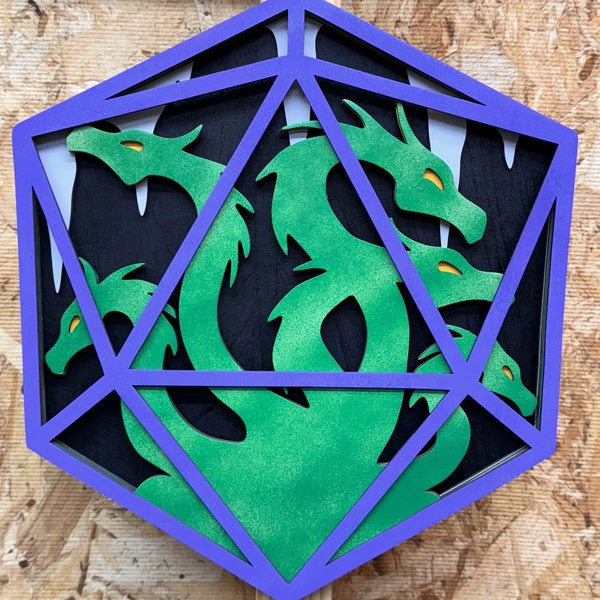D20 Dice Layered SVG Bundle, Laser Cut Files, Multilayer SVG File ...