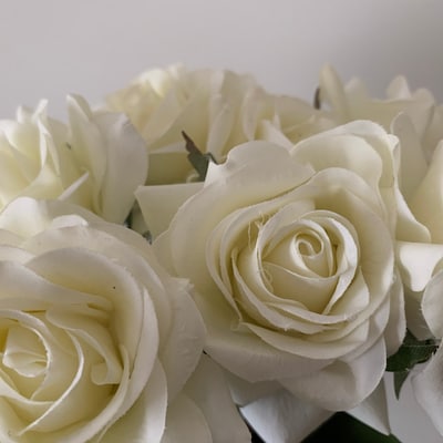 Ivory Cream Roses Real Touch Silk Latex Roses Wedding Flowers DIY Silk ...
