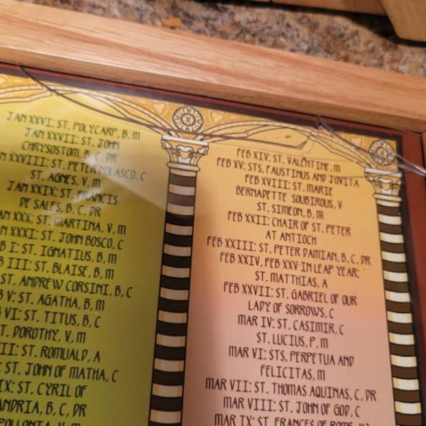 Traditional Catholic Liturgical Calendar Art Print (unframed, 24x36 ...