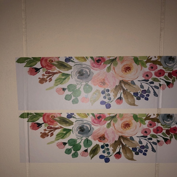 SAMPLES Carly Wall Flowers Pastel Colors Corners Border Frame Wall ...
