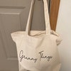 Custom Text Tote Bag Zippered Tote Bag Promotional Tote Bag Custom Name ...