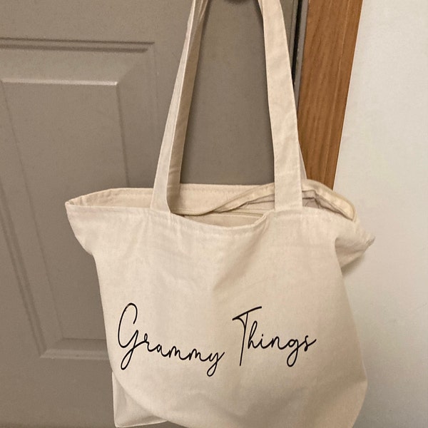 Custom Text Tote Bag - Zippered Tote Bag - Promotional Tote Bag ...