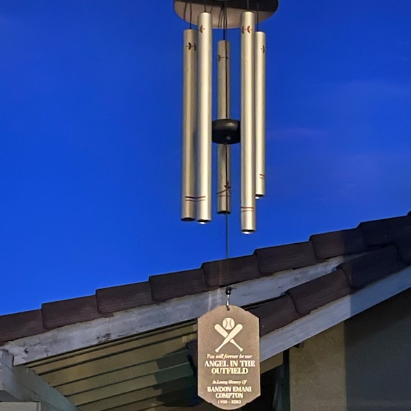 Baseball Memorial Wind Chime | Angel in Outfield Memorial Gift ...