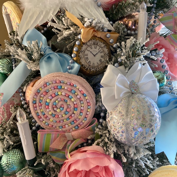 Faux Candy Pink & White Swirl Pick Candy Land Tree Topper Tree Decor ...