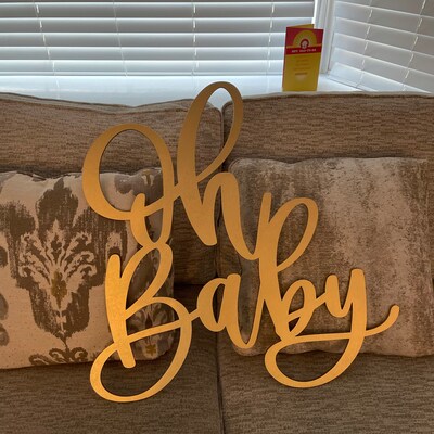 Oh Baby Sign, Oh Baby Backdrop, Oh Baby Wood Sign, Baby Shower Sign ...