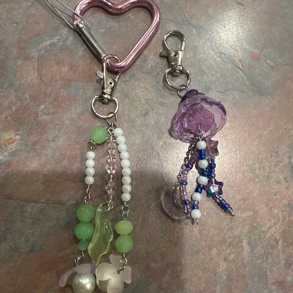Pastel Garden Jellyfish Keychain | Handmade Floral Accessories | Gifts ...