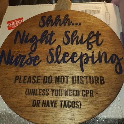 Nurse Sleeping Door Sign, Nurse Sign, Nurse Gift, Nurse Gift Ideas ...