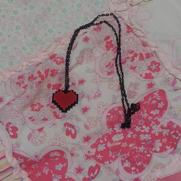 Pixel Heart Necklace - Undertale Cosplay of Frisk Chain - Etsy