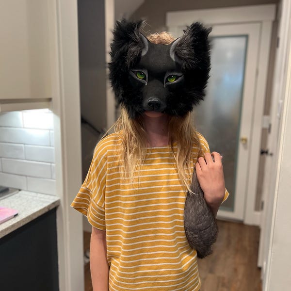 Mystical Therian Cat Mask Handmade Feline Cosplay Accessory Therian ...