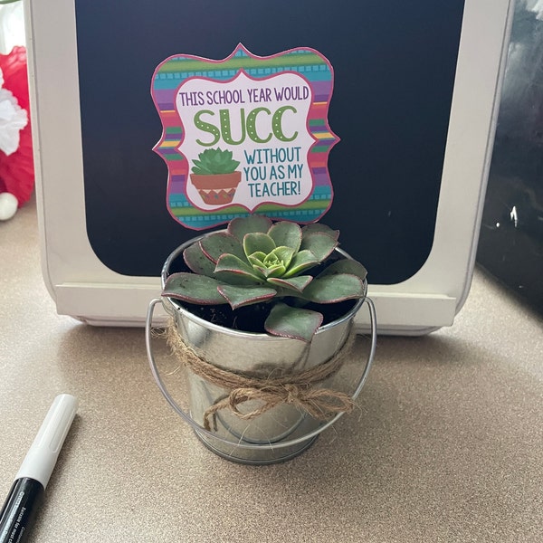 Succulent Teacher Gift Tag. This School Year Would SUCC Without You as ...