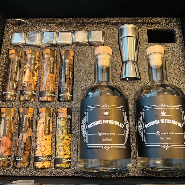 DIY Cocktail Infusion Kit and Whiskey Smoker 24pc - Whiskey Lover Gift ...