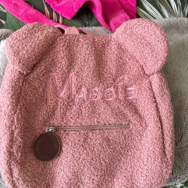 Teddy Bear Backpack Toddler Backpack, Custom Name Backpack Embroidered ...