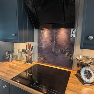 Kitchen Glass Splashback Toughened Tile Cooker Panel Any Size White ...