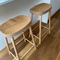 CLASSIC Oak Stool/ Handmade to Any Height/ Solid Oak Kitchen Island Bar ...
