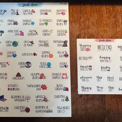 NEW Holiday Planner Stickers, Cute Holiday Icon, Calendar, U.S ...