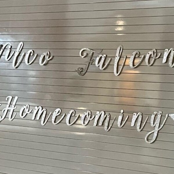 Custom Cursive Gold Glitter Banner / Personalized Script Glitter Sign ...