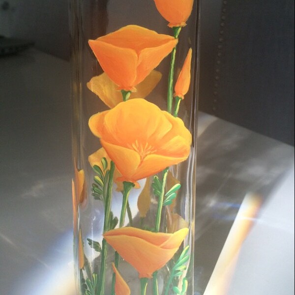 Painted Glass Bottle,cardinal,soap Dispenser,oil Bottle,vinegar Bottle ...