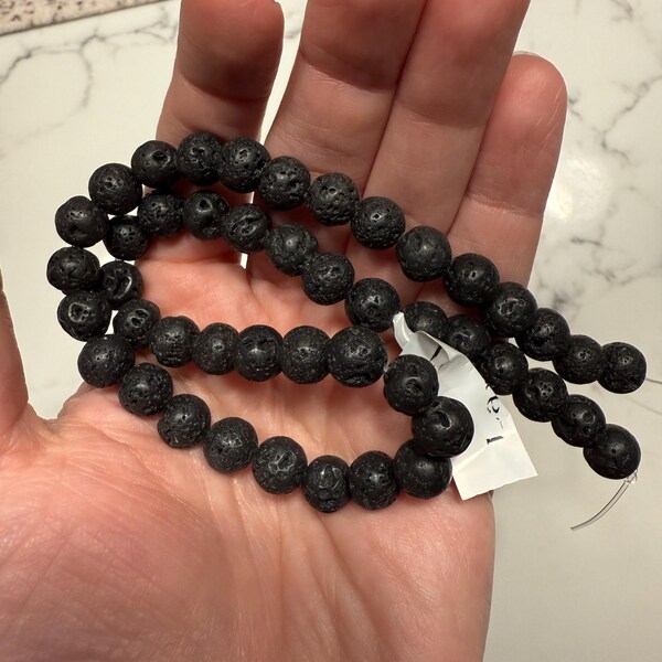 Natural Lava Rocks Diffuser Oil Round Beads - Lava Beads for Essential ...
