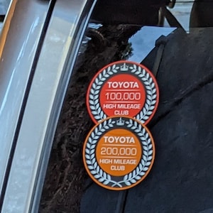 Toyota High Mileage Club Sticker Decal 100k 200k 300k 400k 500k 600 ...