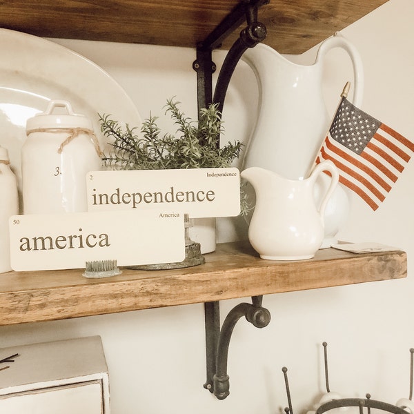 AMERICA Flash Cards LARGE Vintage Inspired Word Flashcard SET of 8 ...